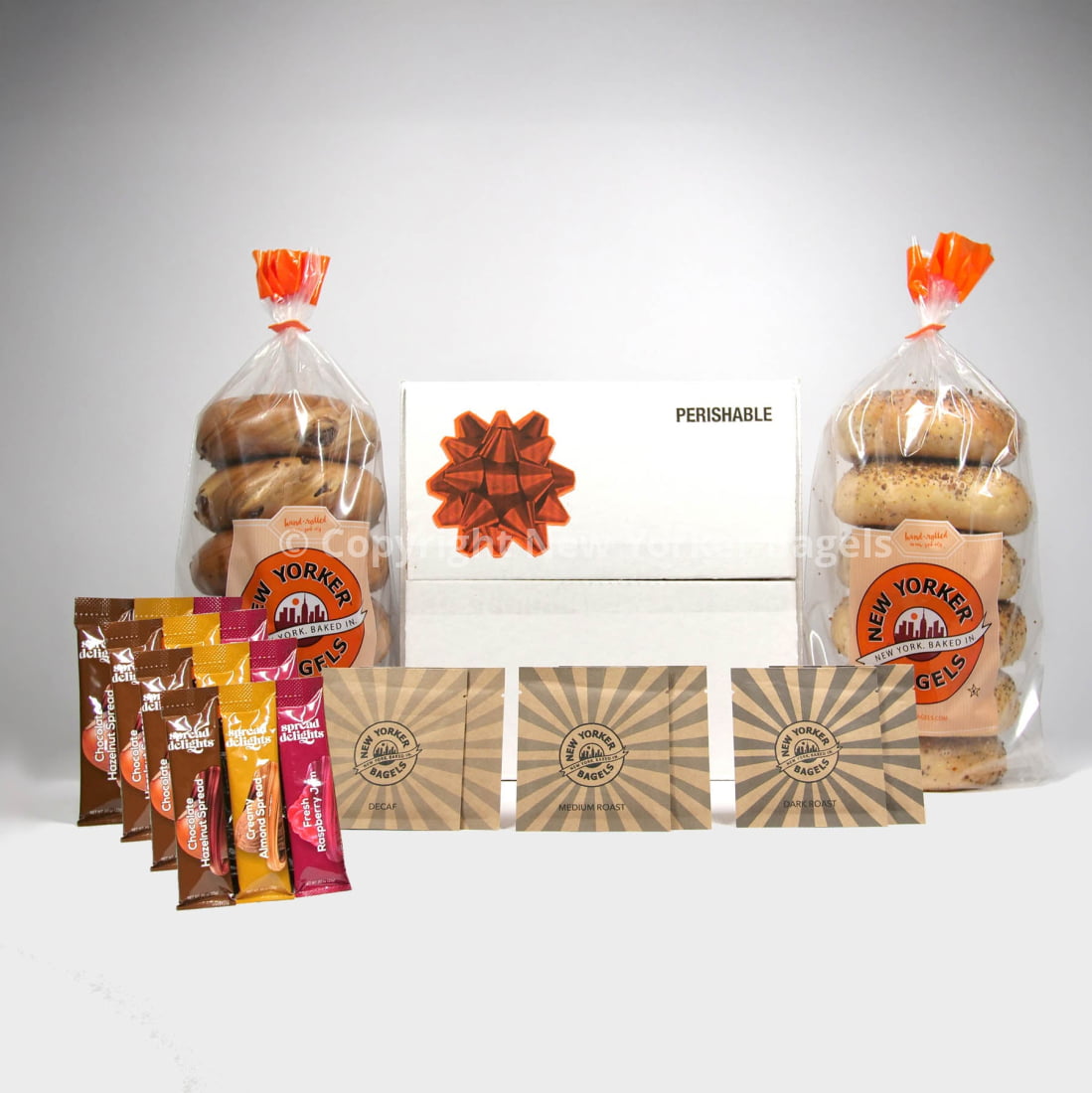 New York bagel package - bagel spreads and coffee